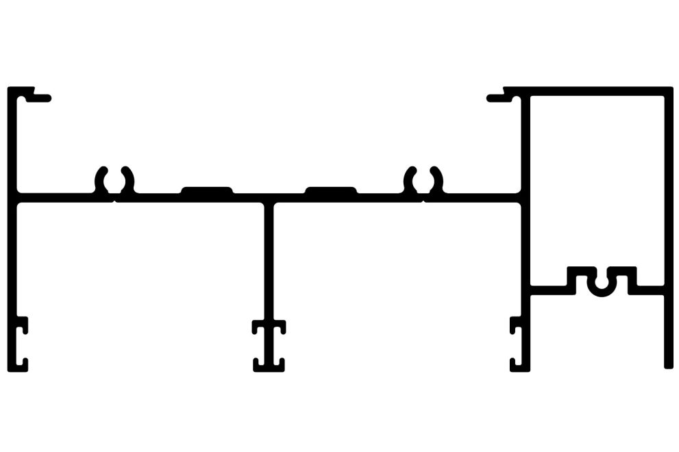 2 Track Head With Fly Track - Concept Aluminium Systems